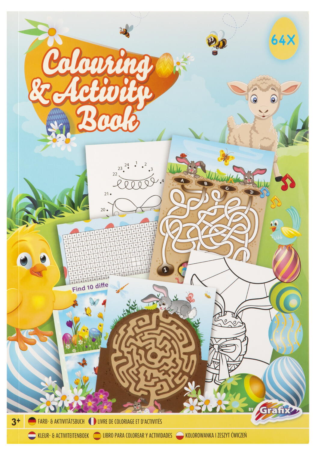 Carte de colorat cu activitati - Paste fericit ⭐ Bebeluc